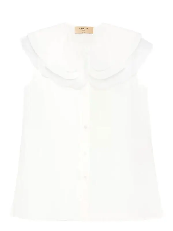 CURIEL Ruffled-collar Blouse - Neutrals