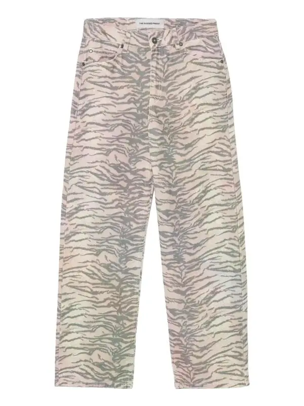 THE RAGGED PRIEST Tiger-print Jeans - Pink