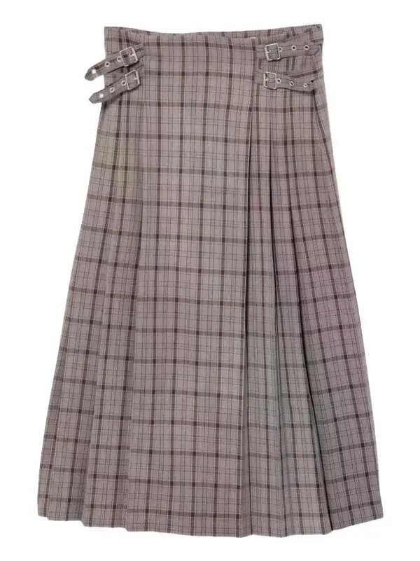 THE RAGGED PRIEST Artifact Check-pattern Midi Skirt - Grey