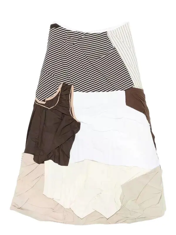 Moschino Patchwork Midi Skirt - Neutrals