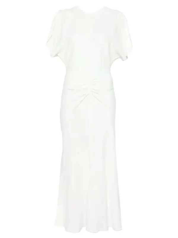 Victoria Beckham Gathered-waist Midi Dress - White