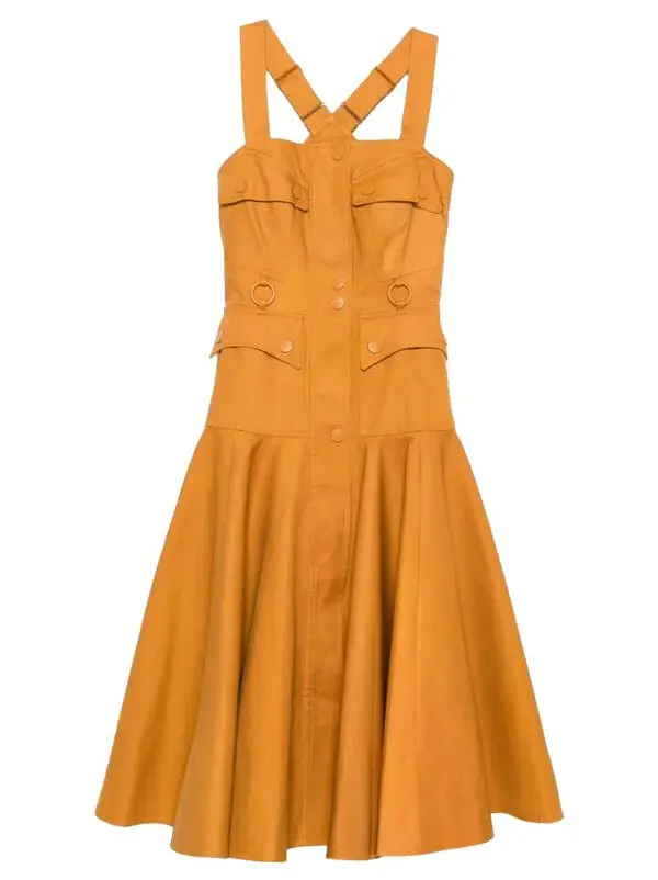 Zimmermann Pocket Utility Midi Dress - Orange