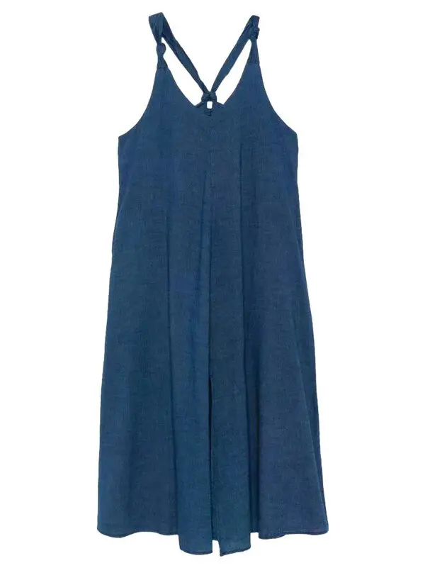 Dkny Knotted-strap Midi Dress - Blue