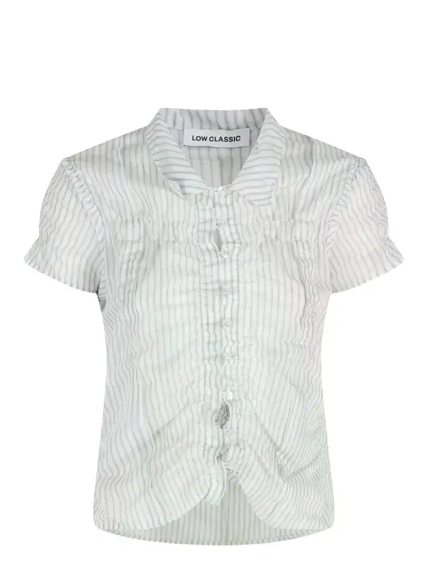 LOW CLASSIC Striped Short-sleeve Shirt - White
