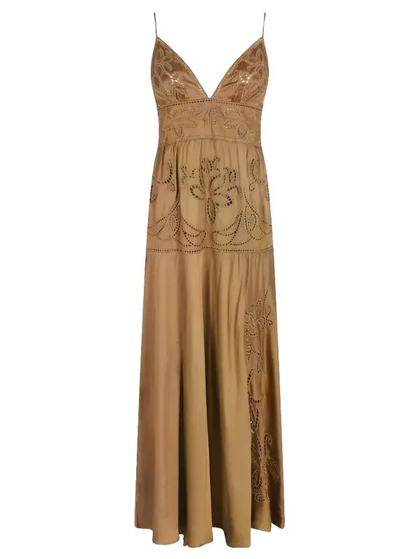 ERMANNO FIRENZE Floral-cutout Maxi Dress - Neutrals