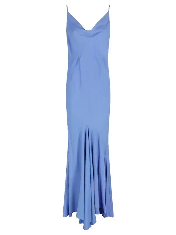 Erika Cavallini Ether Ruffled Maxi Dress - Blue