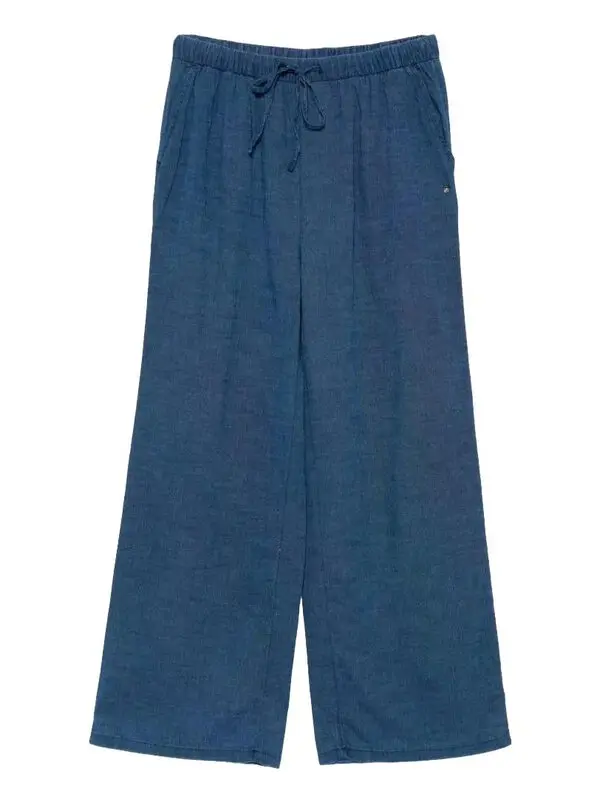 Dkny Drawstring Palazzo Pants - Blue