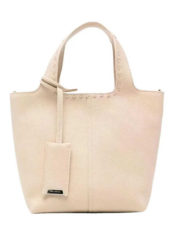 Santoni Top-handle Leather Tote Bag - Neutrals