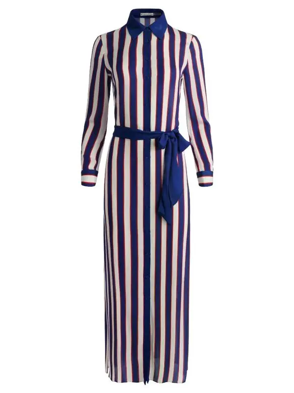 Alice + Olivia Chassidy Striped Shirt Dress - Blue
