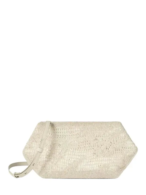 Brunello Cucinelli Linen And Cotton Knit Pouch Bag - Neutrals