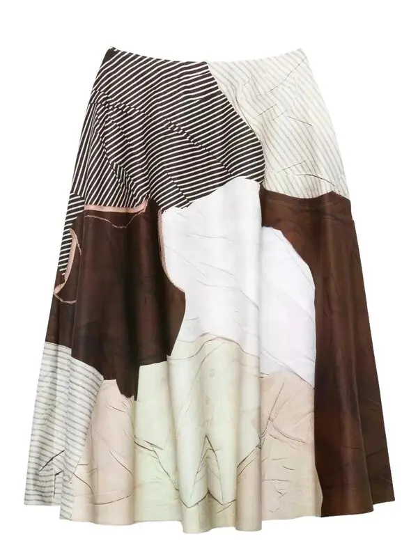 Moschino Graphic-print Midi Skirt - Brown