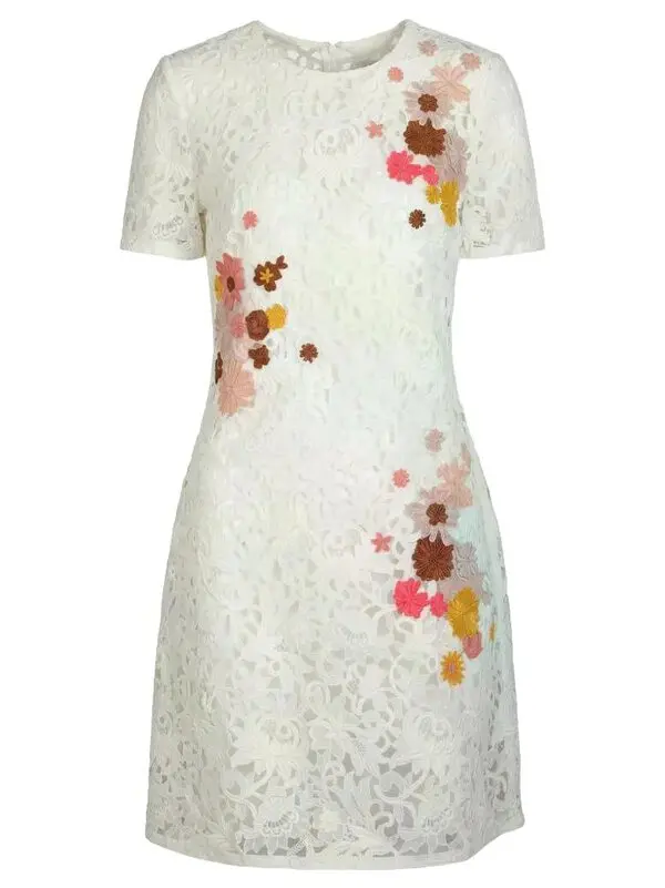 Valentino Garavani Floral Lace Mini Dress - White