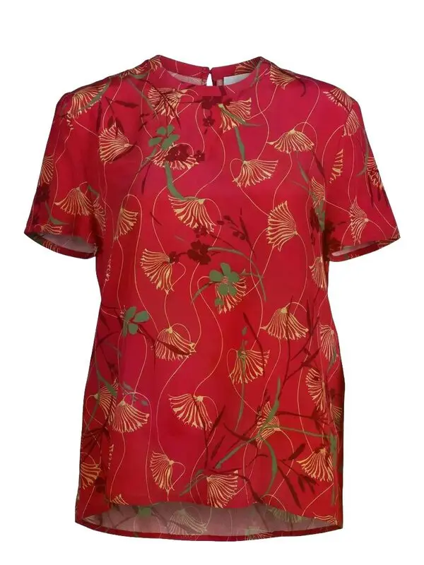 Valentino Garavani Floral-print T-shirt - Red