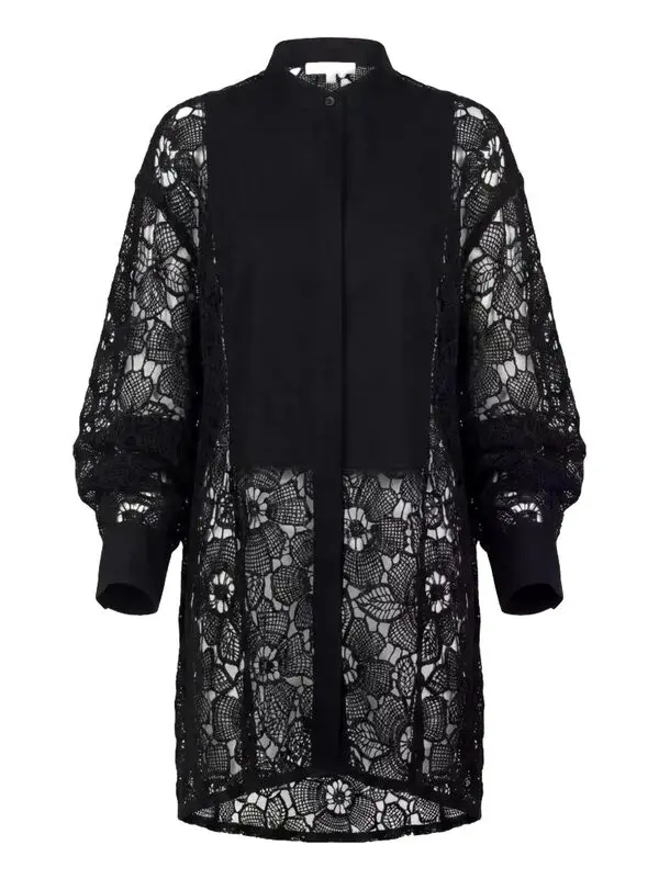 Valentino Garavani Lace-construction Shirt - Black