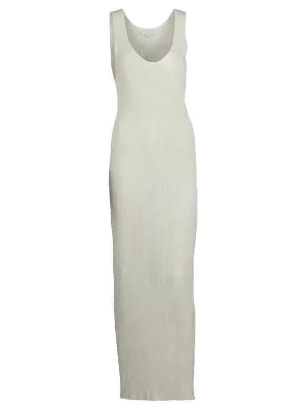 Valentino Garavani V-neck Ribbed Maxi Dress - White