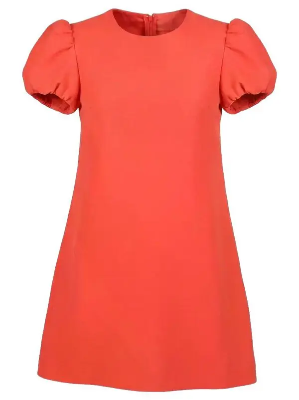 Valentino Garavani Puff-sleeve Mini Dress - Orange