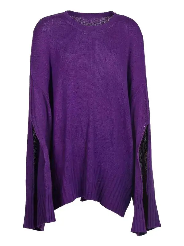 Valentino Garavani Split-sleeve Knitted Jumper - Purple