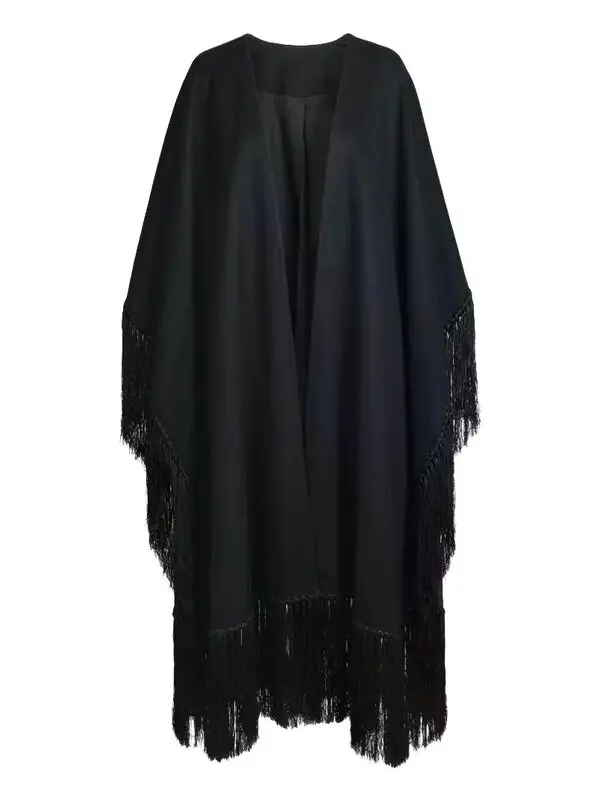 Valentino Garavani Fringe Poncho - Black