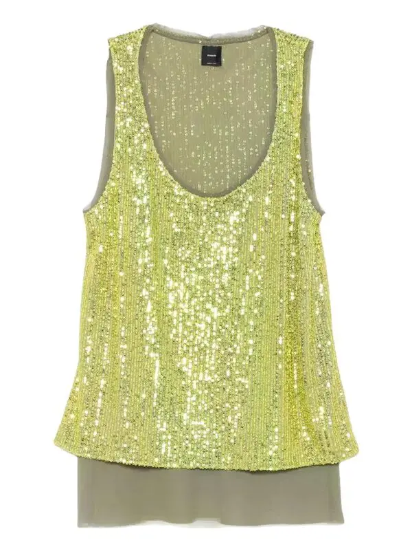 Pinko Sequin-embellished Tank Top - Green