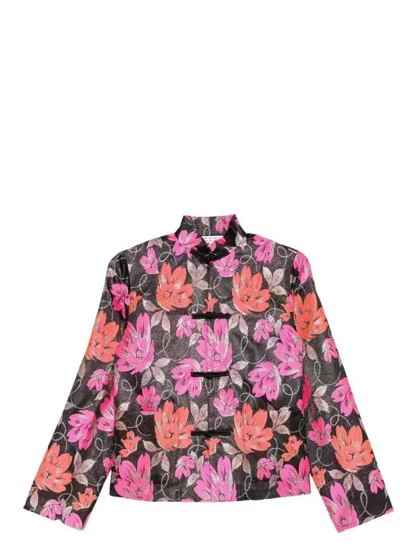 Comme Des Garçons Floral-pattern Jacket - Black