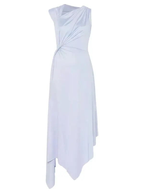 Victoria Beckham Twisted Sleeveless Asymmetric Dress - Blue