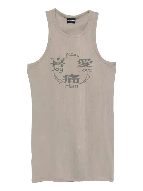 MADFRENZY Printed Tank Top - Neutrals