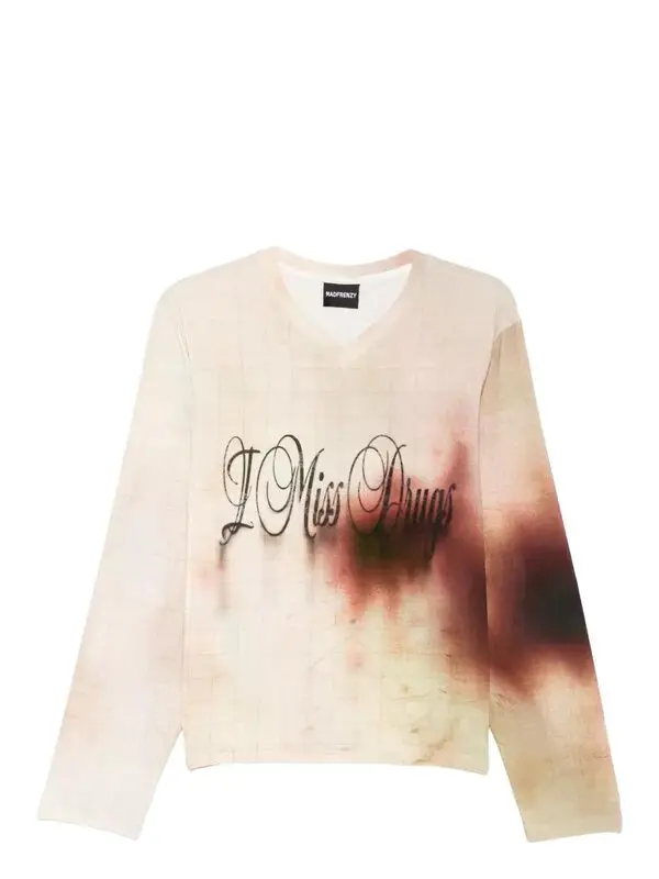 MADFRENZY Miss V-neck Top - Neutrals