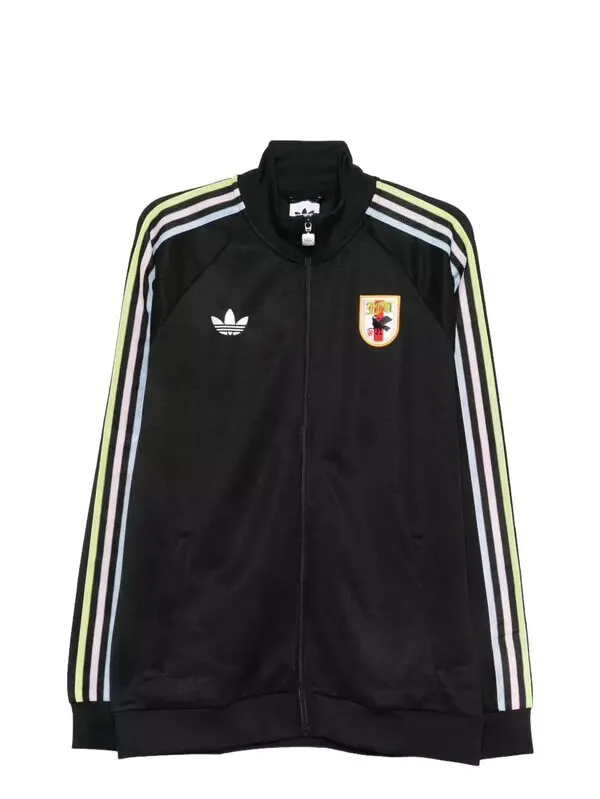 Adidas Zip-fastening Sweatshirt With Striped Detail - Black