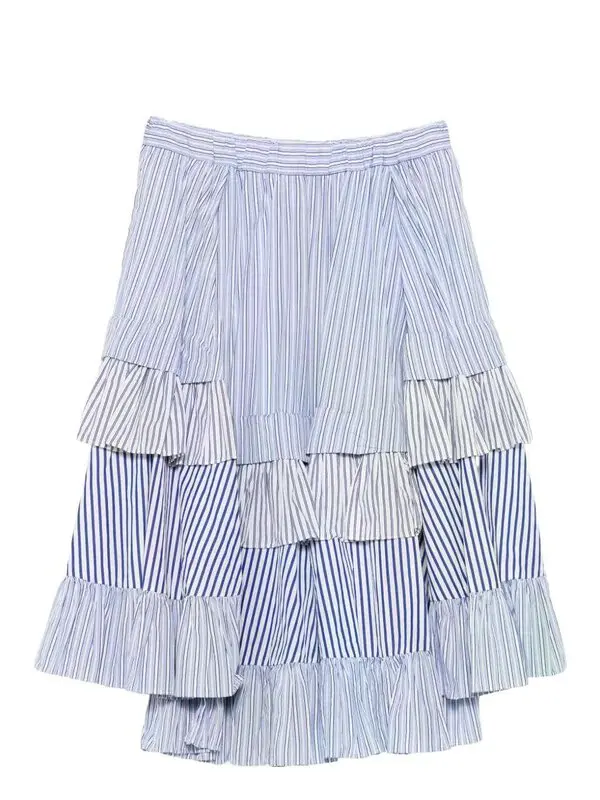 Comme Des Garçons Striped Midi Skirt - Blue