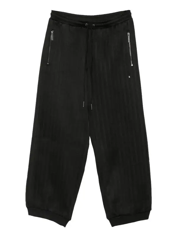 MADFRENZY Striped Trousers - Black