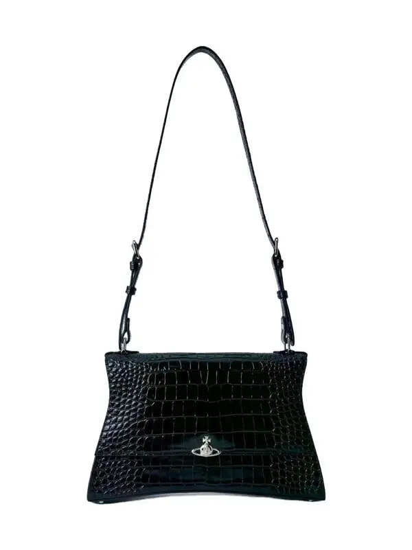 VIVIENNE WESTWOOD Medium Bianca Leather Shoulder Bag - Black