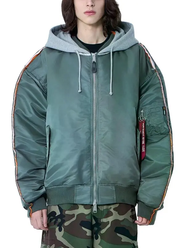 Vetements Integrated-hood Bomber Jacket - Green