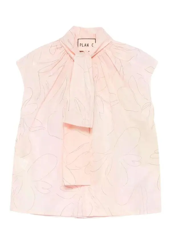 Plan C Floral Sleeveless Blouse - Pink