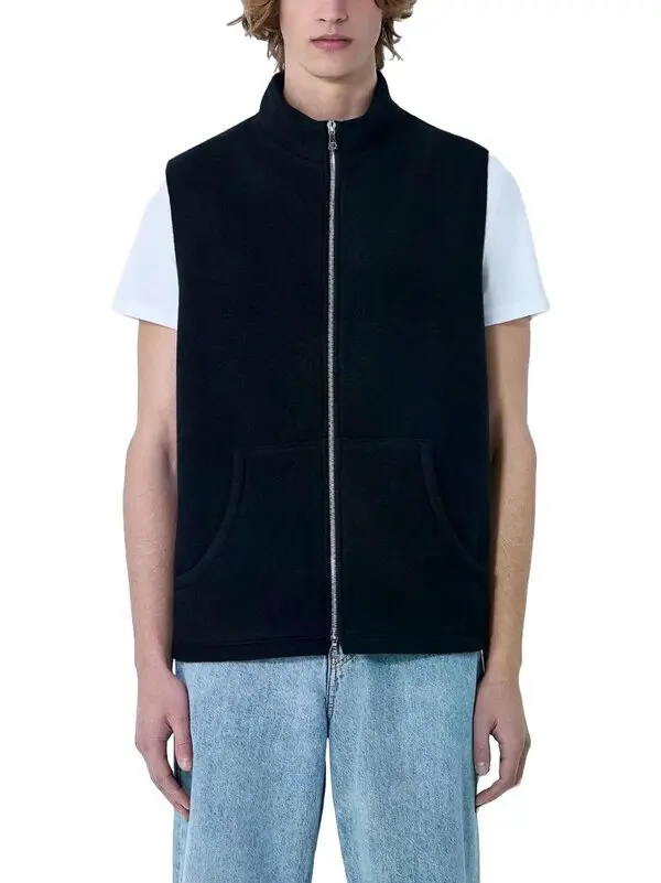 RIER High-neck Wool Vest - Black