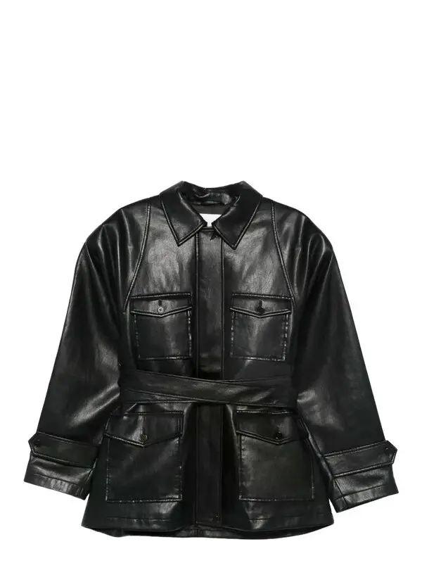 THE FRANKIE SHOP Kelia Belted Pocket Coat - Black