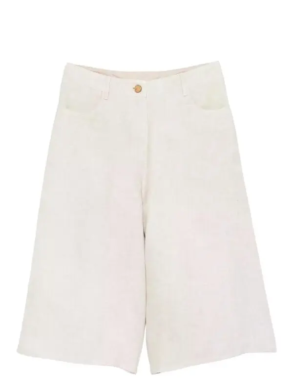 ALYSI Buttoned Wide Leg Shorts - Neutrals