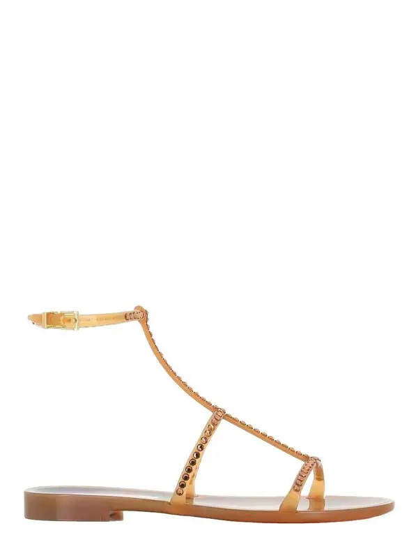Menghi Crystal-embellished Flat Sandals - Brown