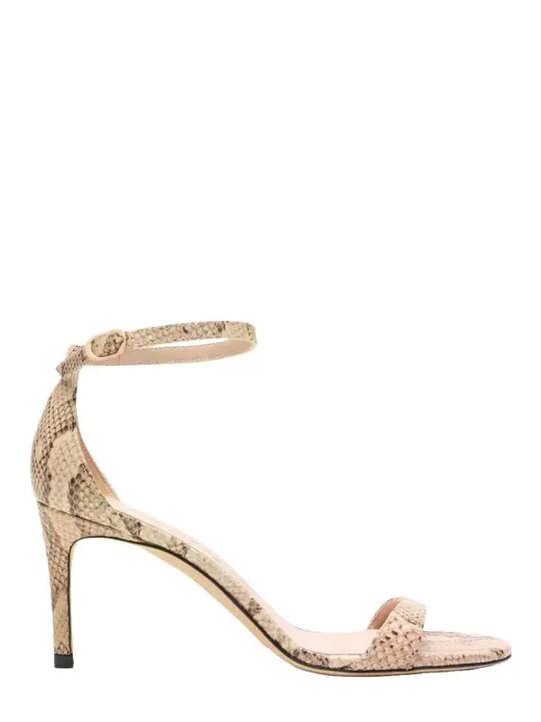 STUART WEITZMAN Nudist Ii Snakeskin-effect Sandals - Neutrals