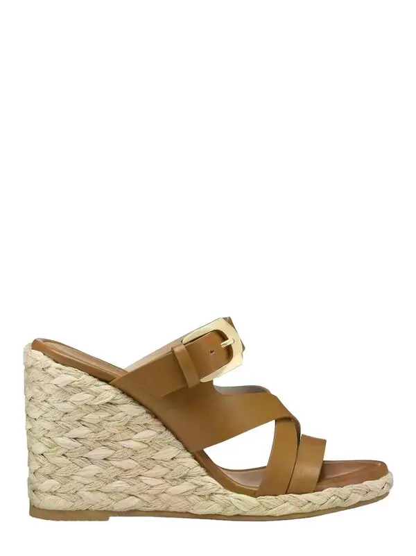 STUART WEITZMAN Leather Espadrille Wedge Sandals - Neutrals