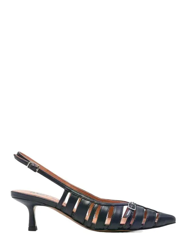 BIBI LOU Ali Buckle Leather Pumps - Blue
