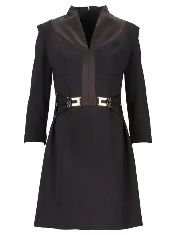 Elisabetta Franchi Buckle Detail Dress - Black