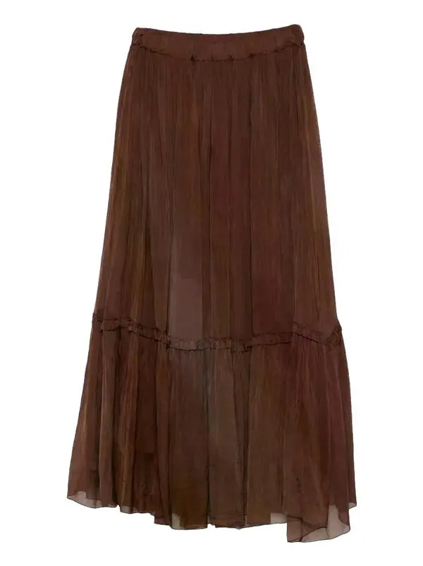 SOLOTRE Ruffled Skirt - Brown