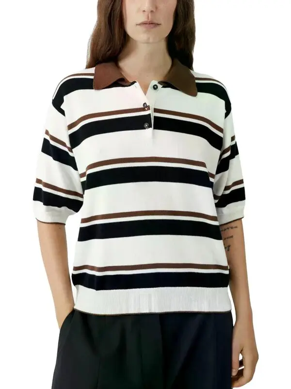 CORDERA Striped Polo Shirt - White