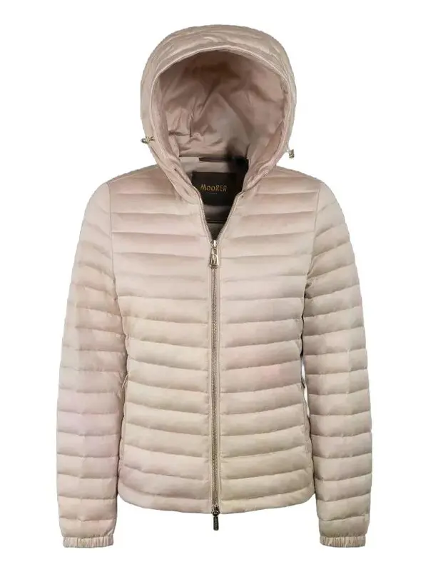 MOORER Julay-jcw Quilted Hooded Jacket - Neutrals