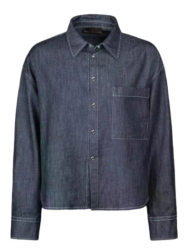 MOORER Patch-pocket Shirt - Blue