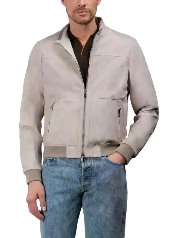 MOORER Maurilio-cpf Suede Jacket - Neutrals