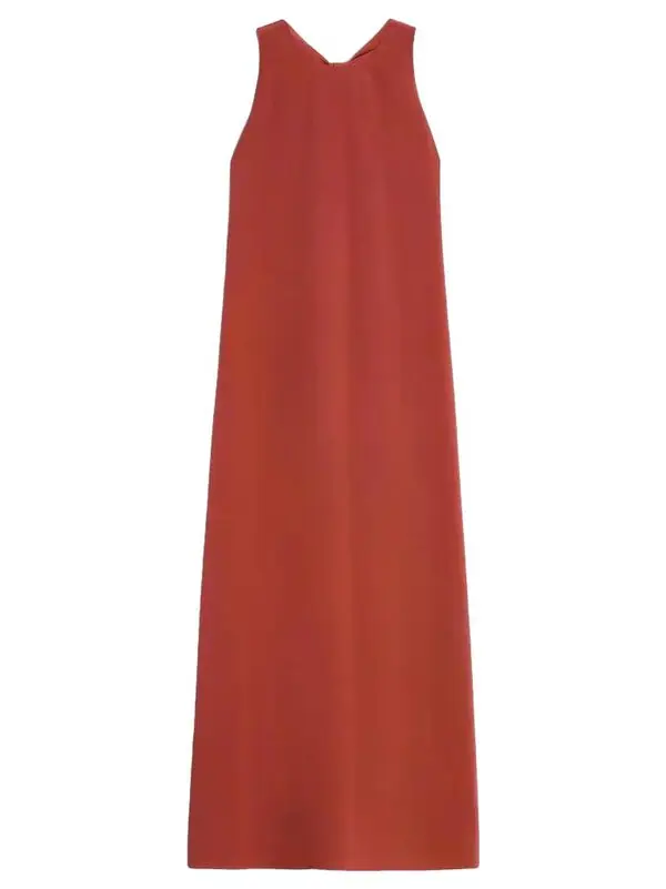 Aspesi Tie-back Silk Maxi Dress - Red