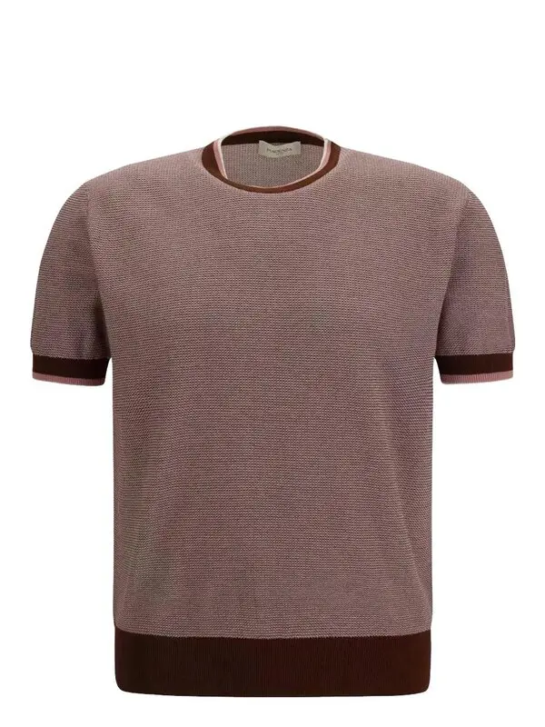 PIACENZA CASHMERE 1733 Cotton Short Sleeve Sweater - Brown