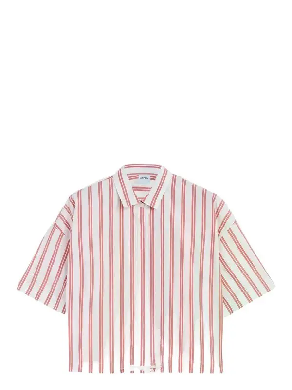 Aspesi Striped Tie Shirt - White