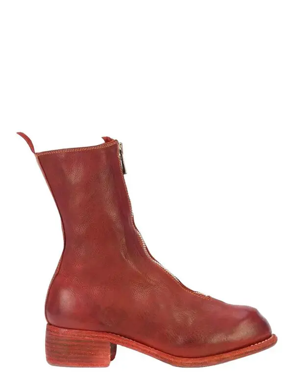 Guidi Boots With Front Zip - Red